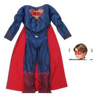 Superman Kostyme - Barn - Ansiktsmaske + Drakt + Skjede - Liten