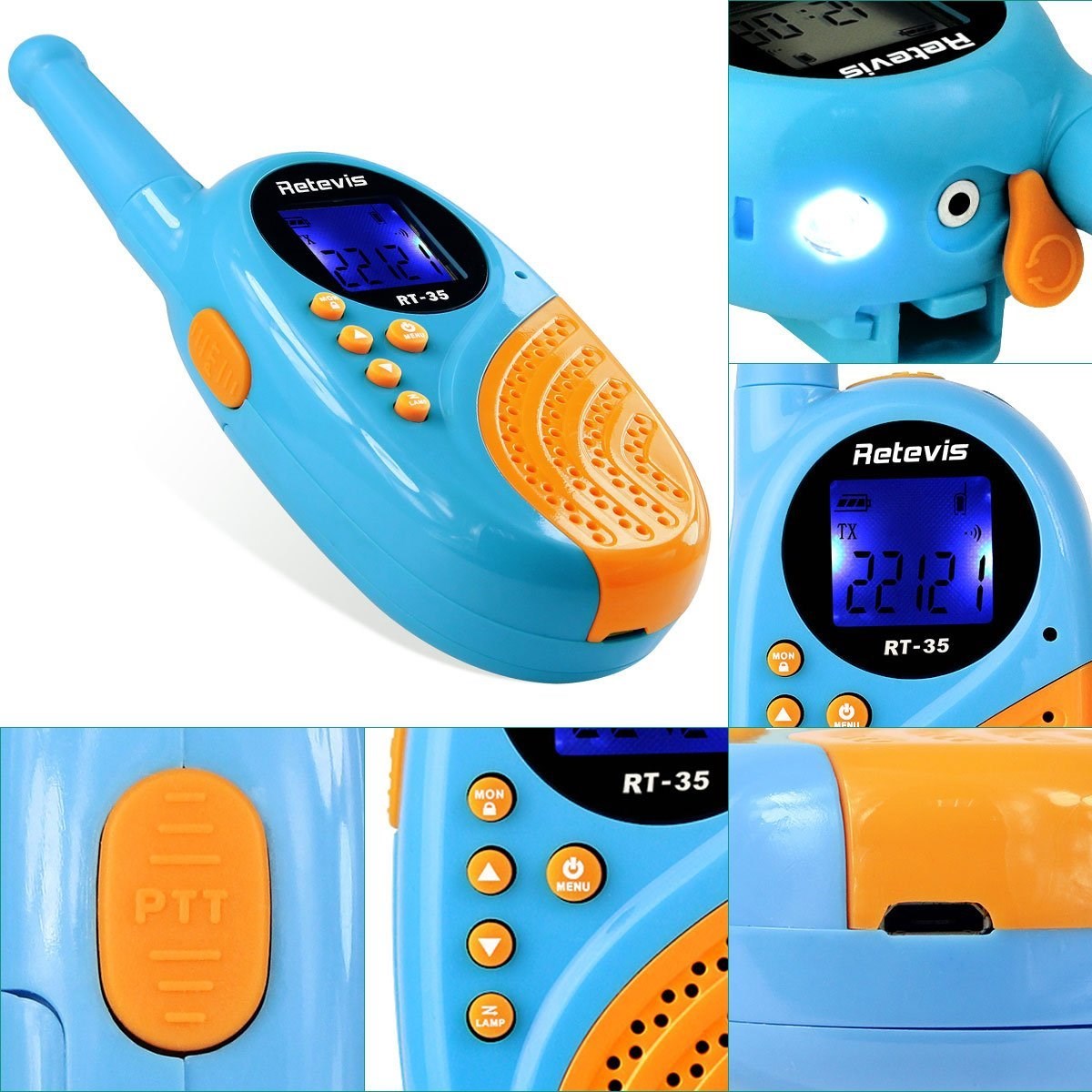 Kjøp Walkie Talkie barn Retvis RT-35 rekkevidde 3 km (2 stk.) Sort ...